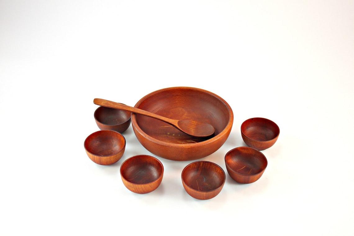 Japanese Saki Set Wooden Saki Bowl Set Mt. Fuji Saki Set | Etsy