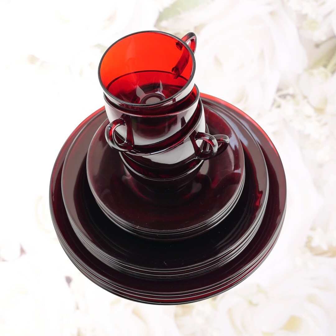 Vintage Royal Ruby Red Dishes by Anchor Hocking, 1930s Royal Ruby Glass ...