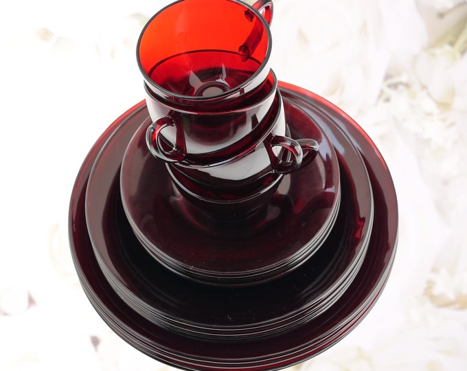 Vintage Royal Ruby Red Dishes by Anchor Hocking, 1930s Royal Ruby Glass ...