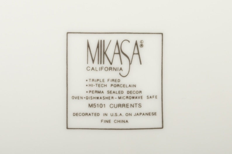 90s 12 Round Platter in Mikasa Currents Pattern - Etsy