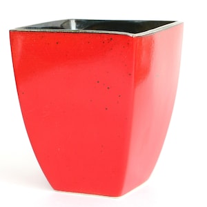 Eighties Square Plant Pot Cover Red Indoors Planter West German Pottery ...