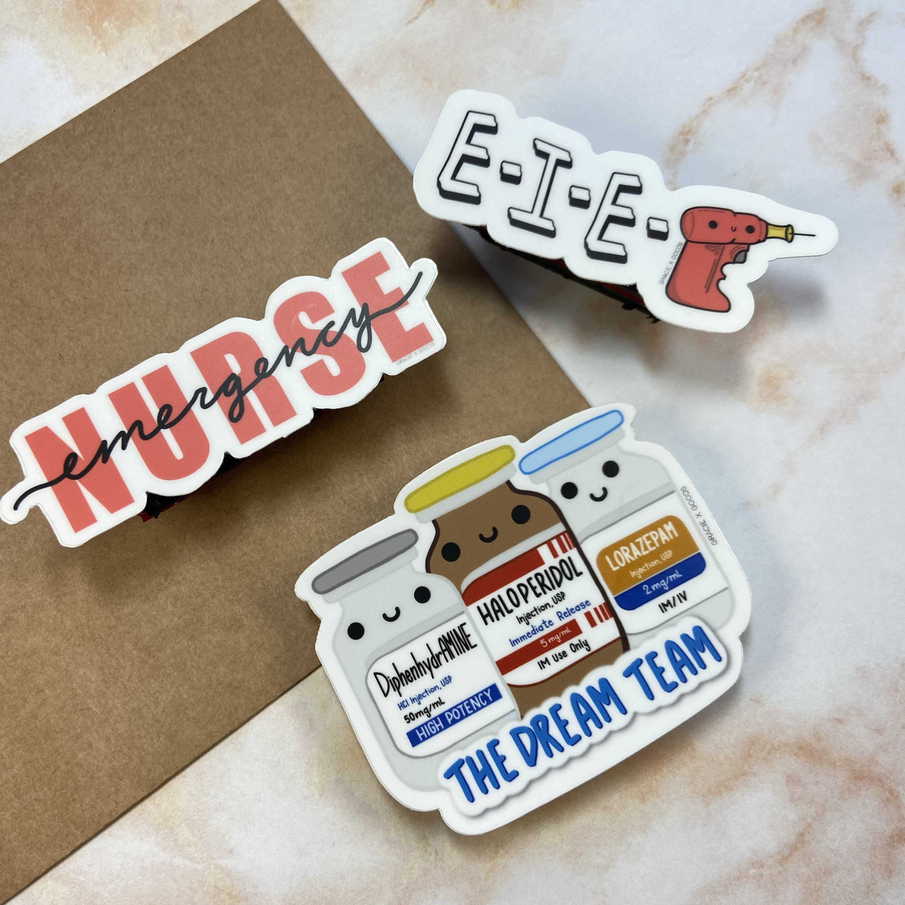 Emergency Nurse Sticker Pack Dream Team Ativan Haldol - Etsy