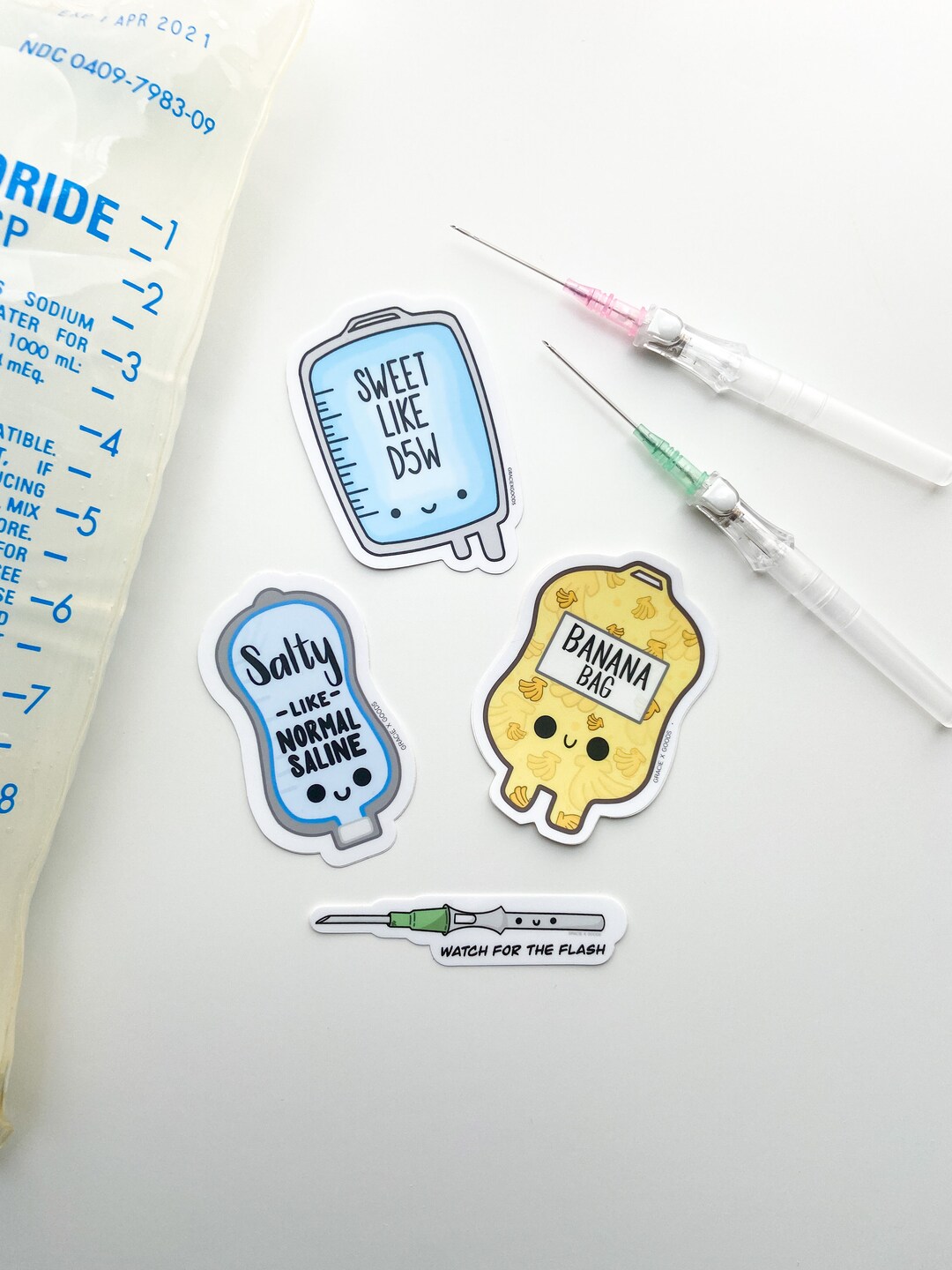 IV Sticker Pack Salty Like Normal Saline Sweet Like D5W - Etsy