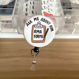 Ask Me About AMA Forms Retractable Badge Reel, - Etsy
