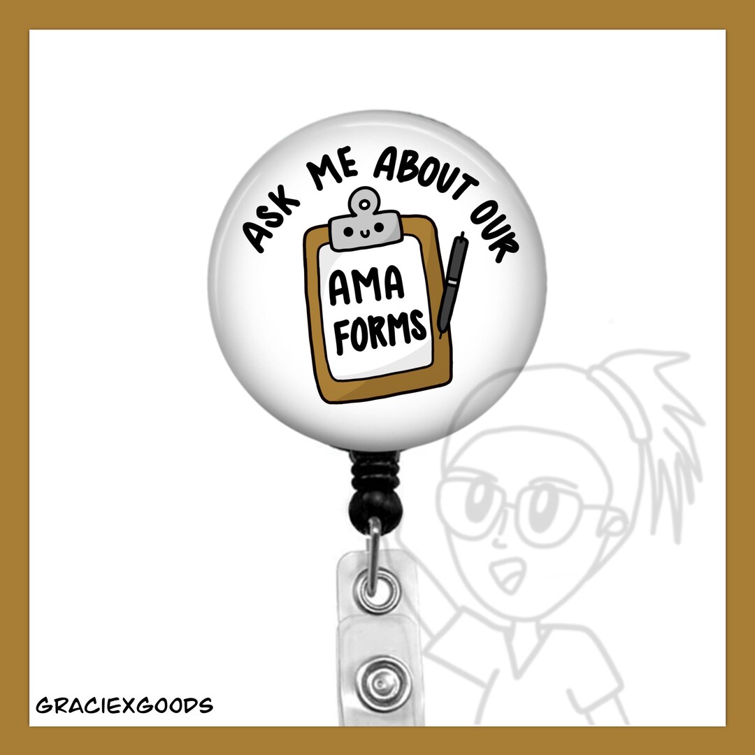 Ask Me About AMA Forms Retractable Badge Reel, - Etsy