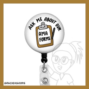 Ask Me About AMA Forms Retractable Badge Reel, - Etsy