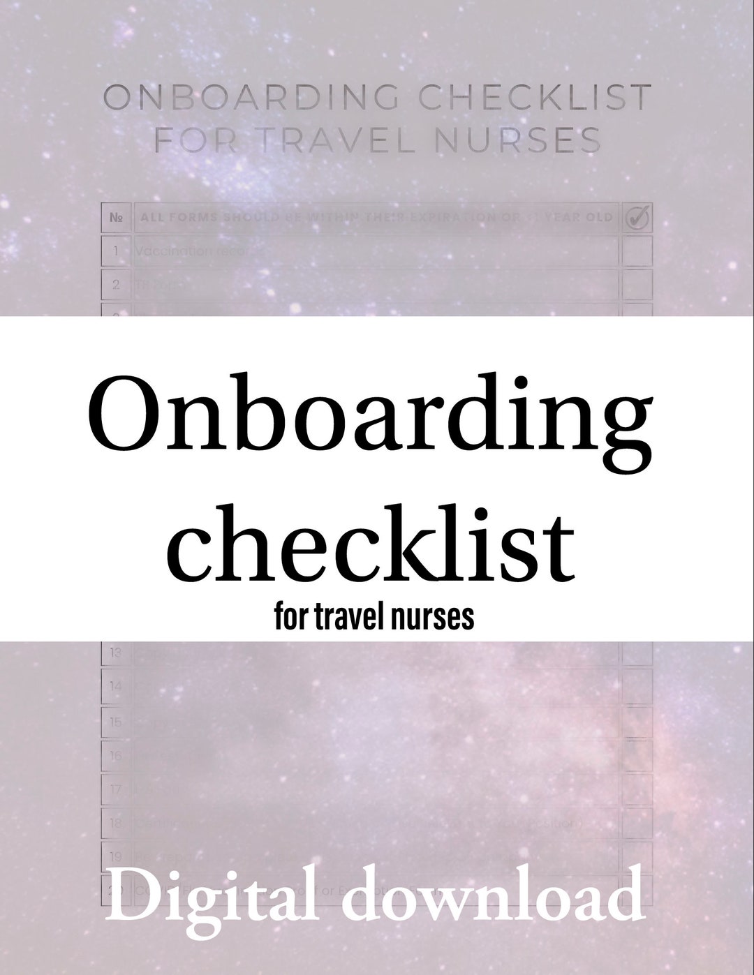Onboarding Printable Downloadable Checklist for Travel Nurses RN ...