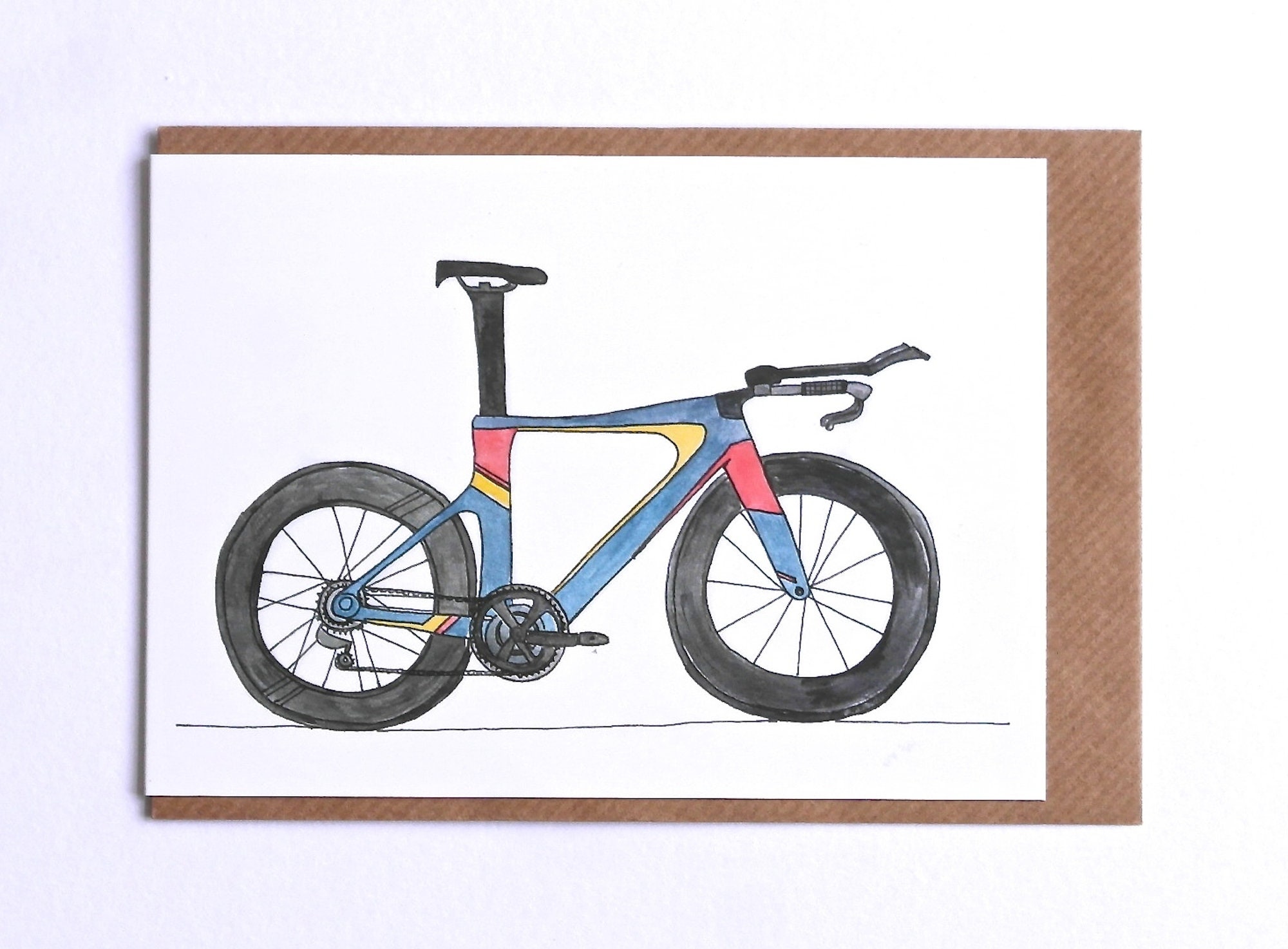 Triathlon Bike Card, Racing Bike Bike Greetings Card, Card for ...