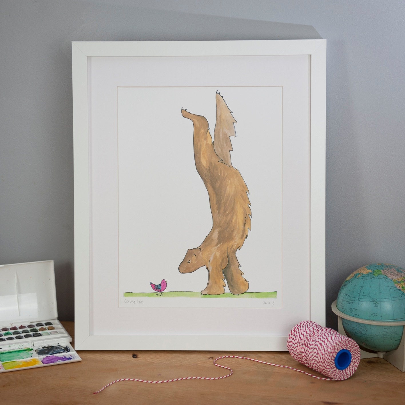 Dancing Bear Illustrated Print, Bear Print, Bear Art, Bear Illustration ...