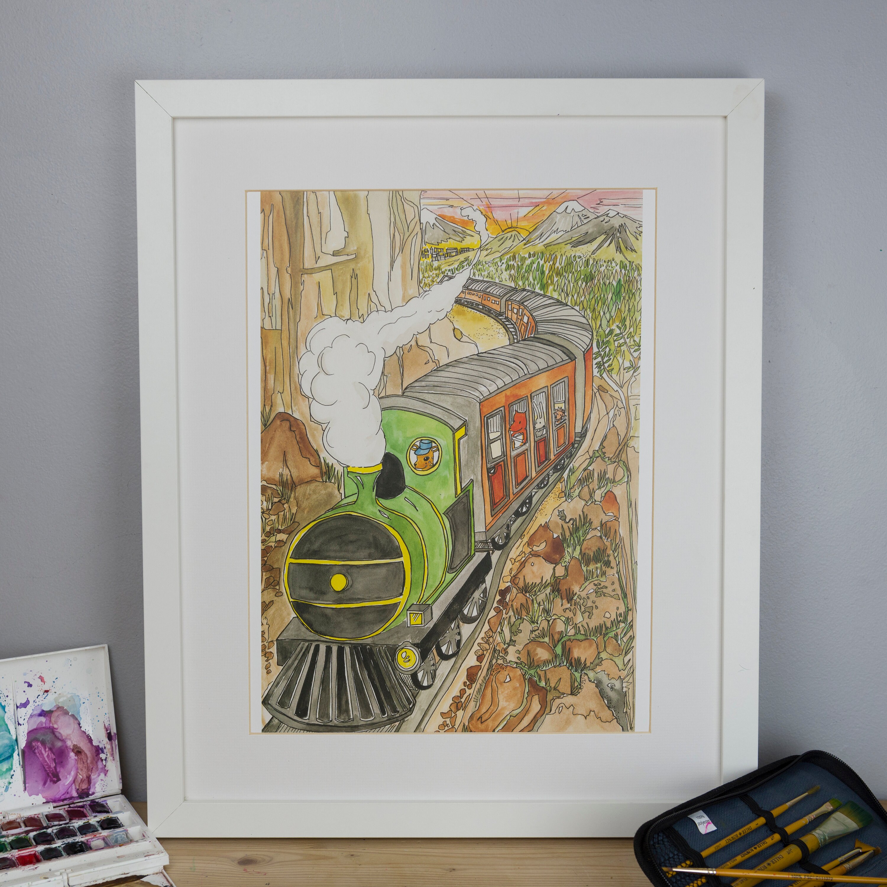 Train Card, Steam Train Card, Fox on a Train Card, Clickety Clack ...