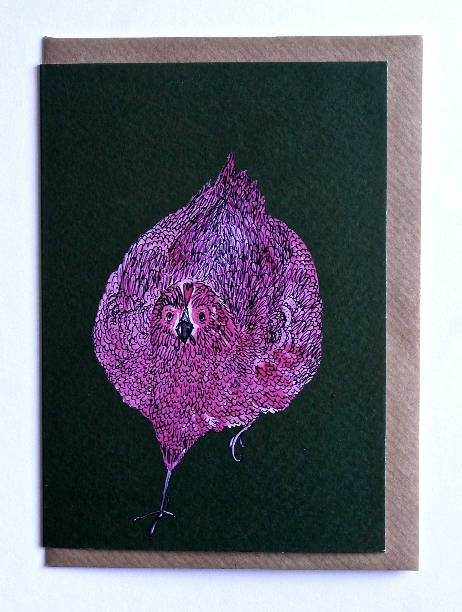 Chicken Card, Hen Card, Chicken Art, Beatrice the Chicken Illustrated ...