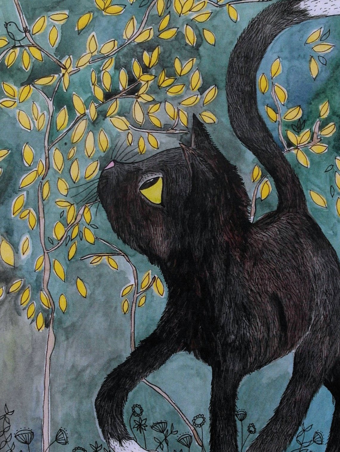 Cat Card, Kitten Card, Catkin Hand Illustrated Cat Card, Cute Cat Card ...