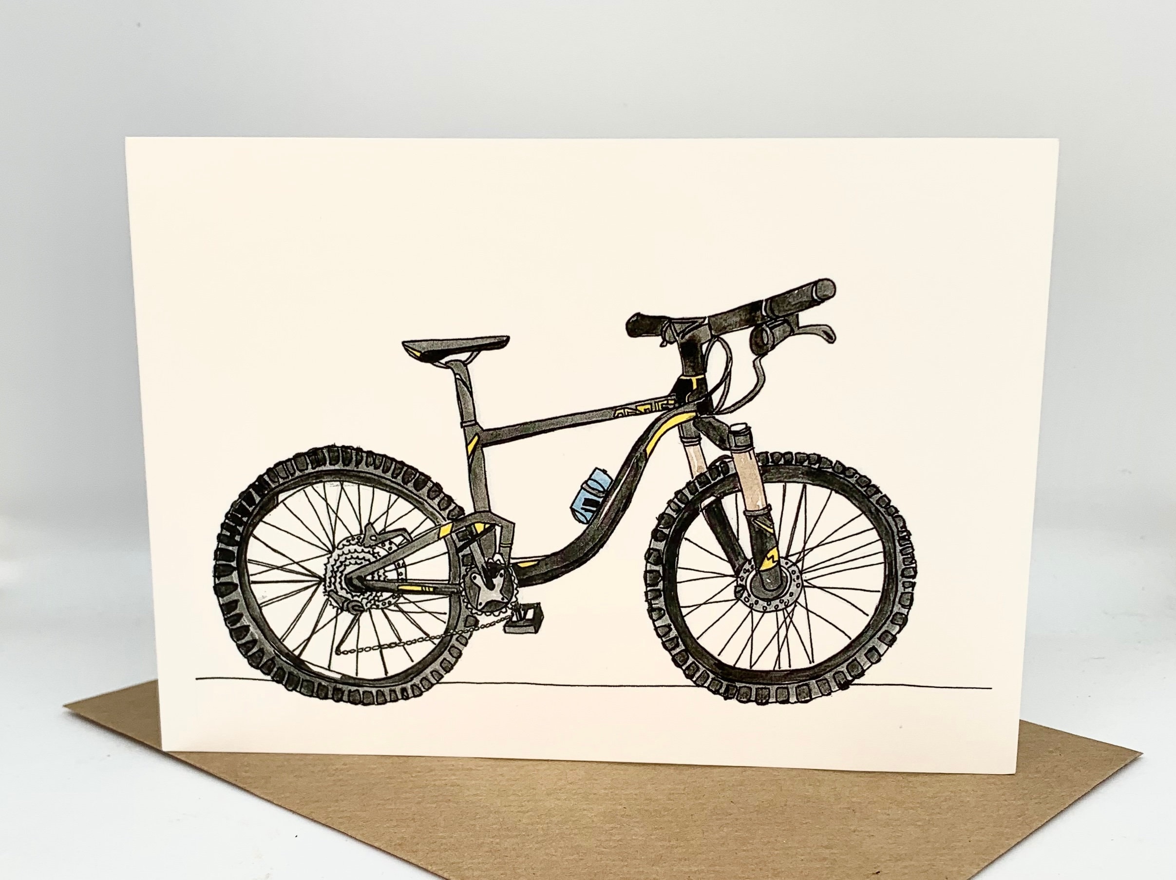 Mountain Bike Card off Road Bike Bike Greetings Card Card - Etsy