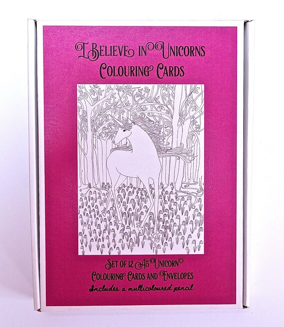 Unicorn Colouring Cards Gift Set Fantasy Art Fairytale Art - Etsy UK