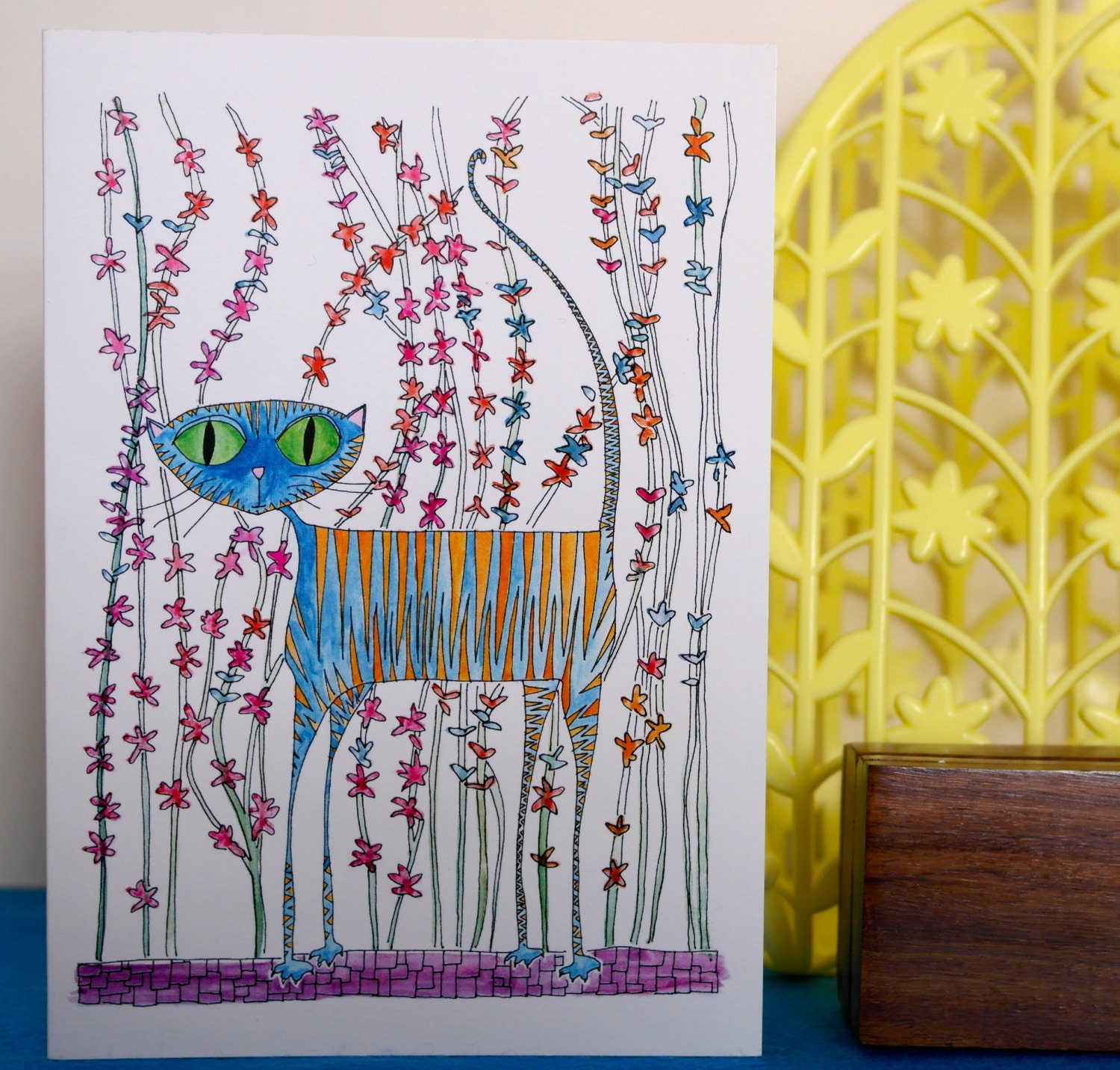 Cat Card Cat Birthday Card Cute Cat Card Card for Cat - Etsy