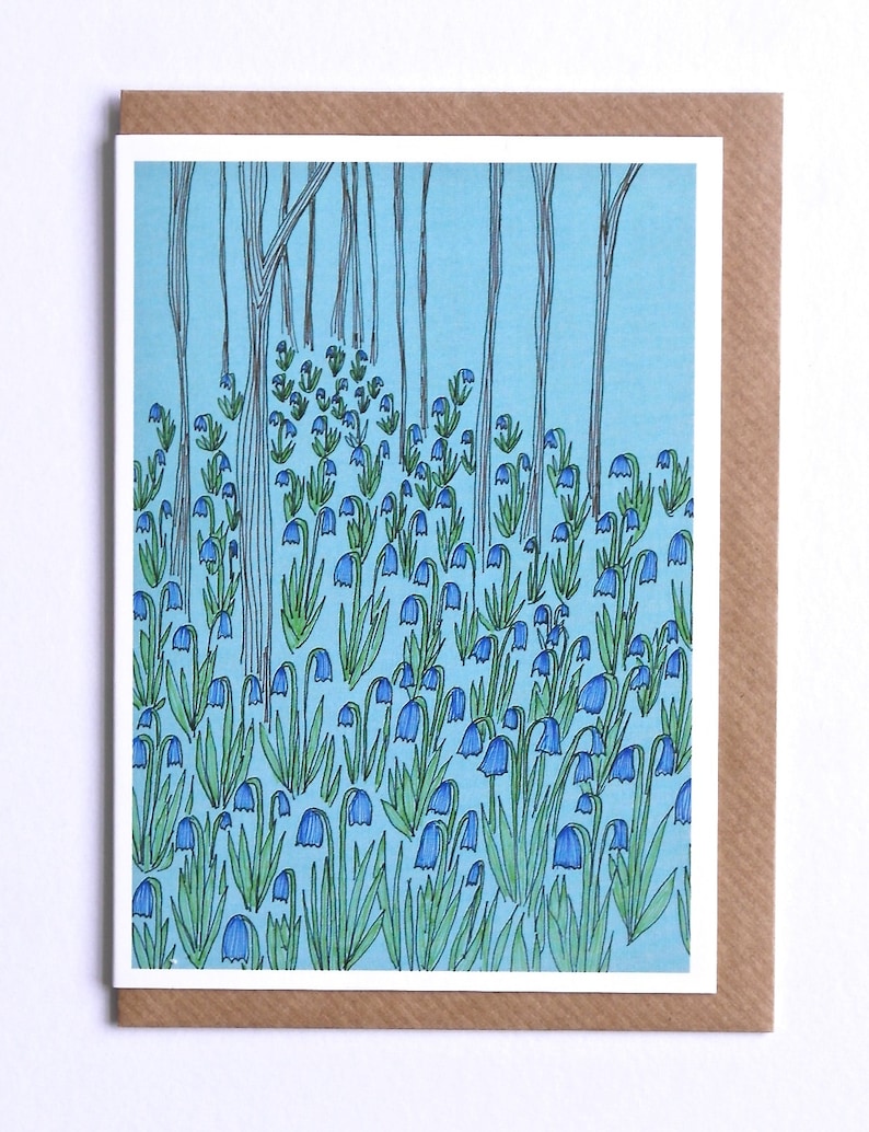 Buy Bluebell Picture, Bluebell Print, Illustrated Bluebells Print ...