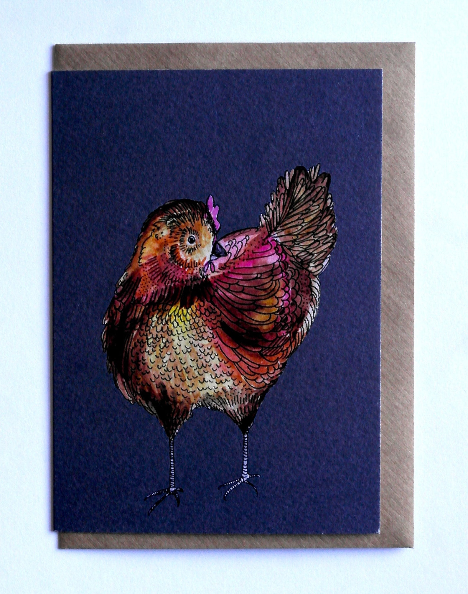 Chicken Card, Hen Card, Chicken Art, Dorothy the Chicken Illustrated ...