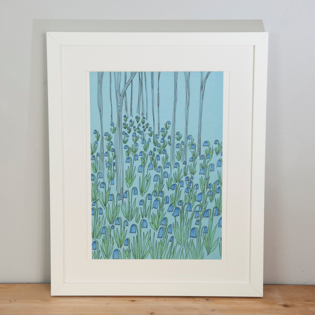 Buy Bluebell Picture, Bluebell Print, Illustrated Bluebells Print ...