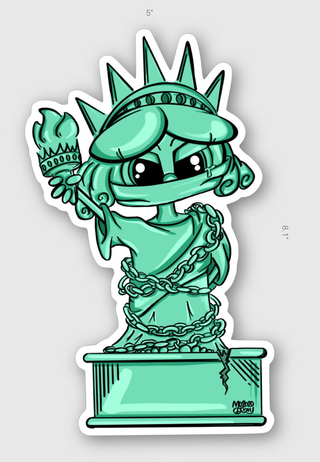 Large Lady Liberty Sticker - Etsy
