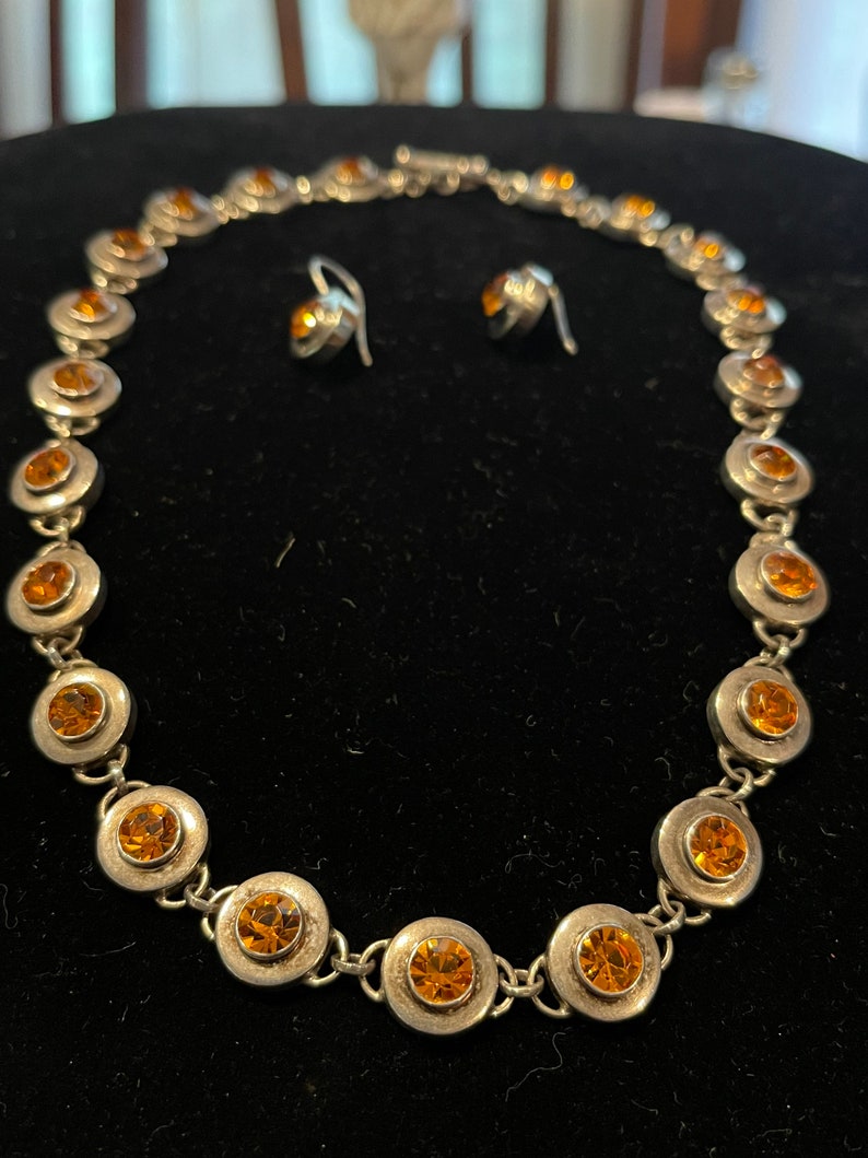 Excellent Vintage Versani Sterling Silver Necklace & Matching Earrings ...
