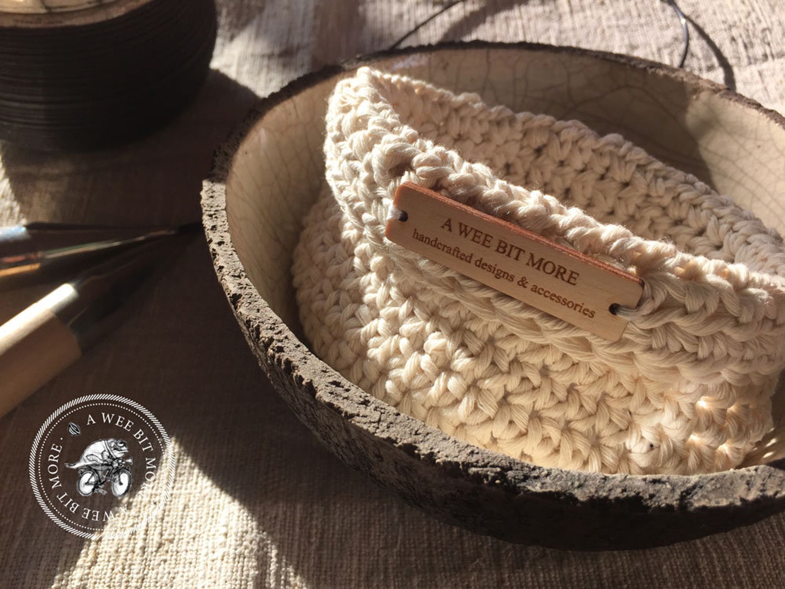 Basket Storage Vegan Ecru Basket The MONTAUK COLLECTION | Etsy