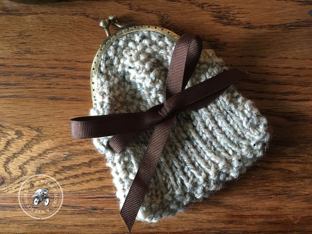 Coin Purse With Metal Frame and Ribbon - Etsy