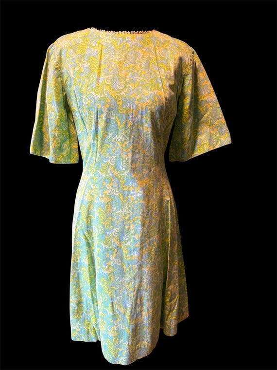 1960s A-Line Cotton Dress: Handmade Vintage Mod Style - Gem