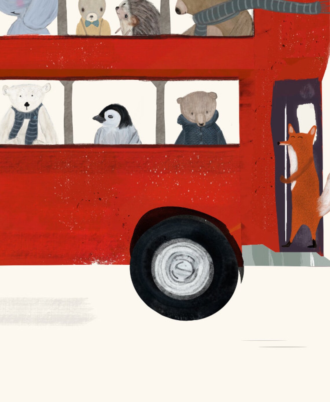 The Big Little Red Bus. Nursery Art Baby Nursery Art - Etsy