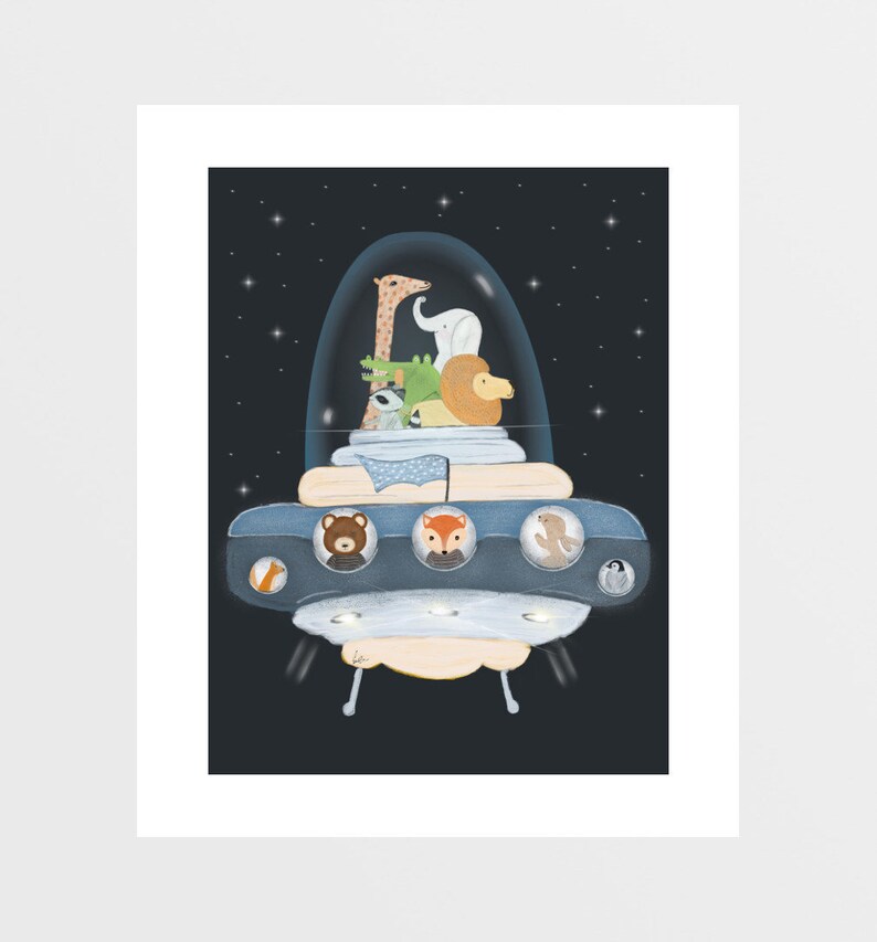Lets All Go to Space. Nursery Art Nursery Space Theme - Etsy