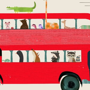 The Big Red Bus. London Bus, Nursery Animals, Nursery Art, Children's ...