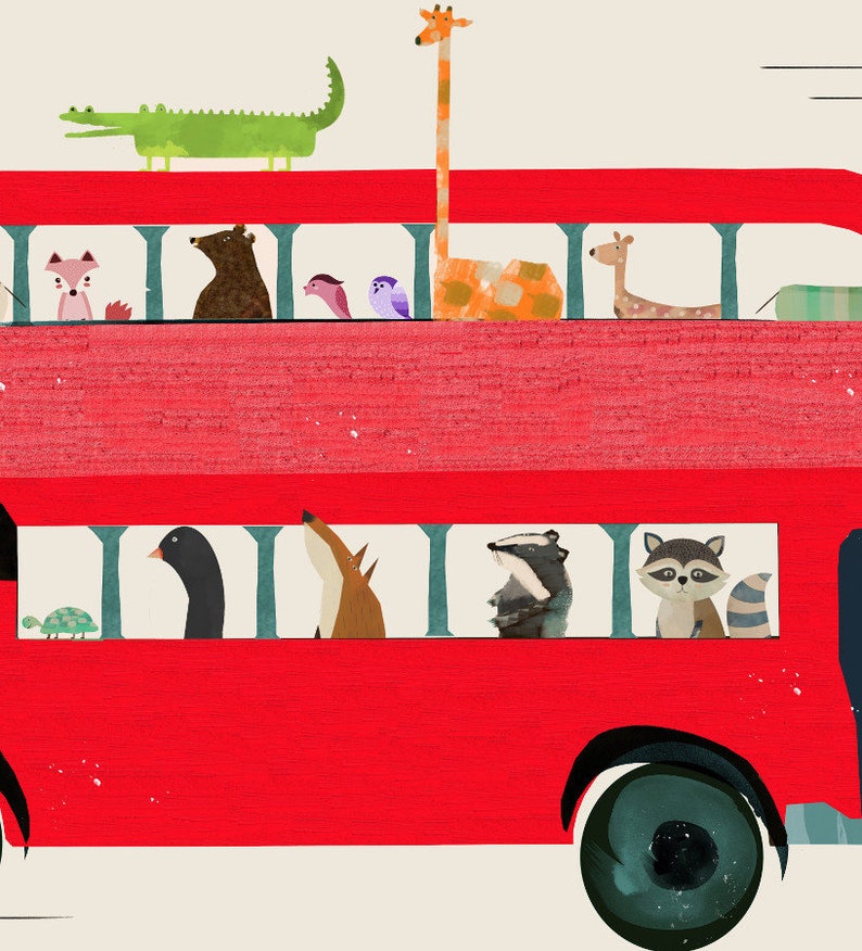 The Big Red Bus. London Bus, Nursery Animals, Nursery Art, Children's ...