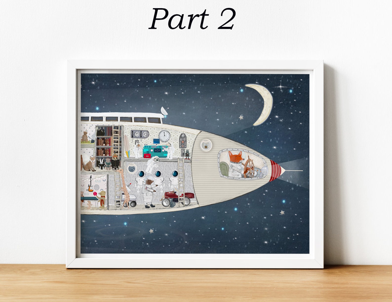 A Wondrous Space Adventure. Nursery Art Children's Wall - Etsy