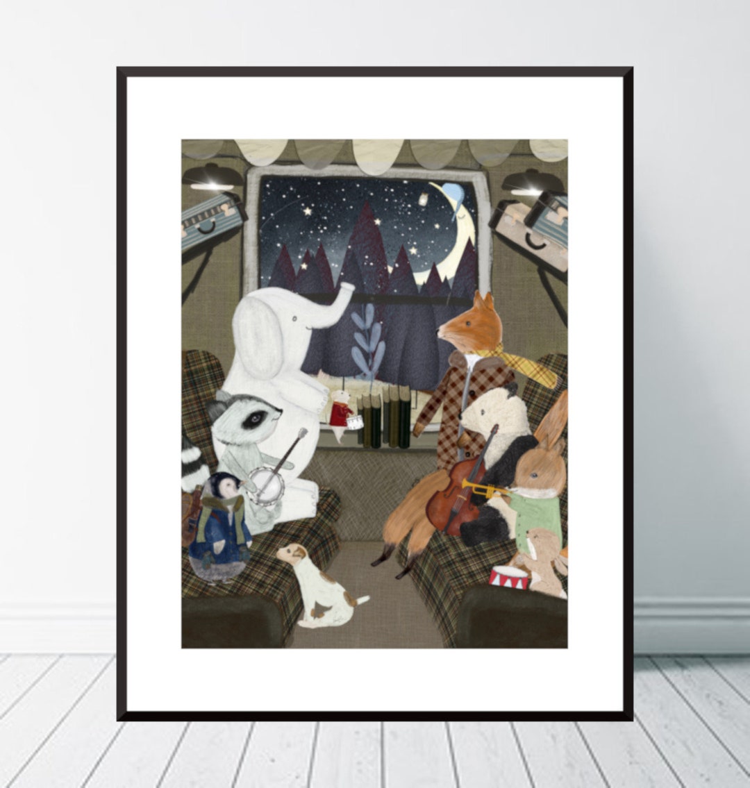 The Night Train. Nursery Art, Children's Wall Art, Neutral Nursery Art ...