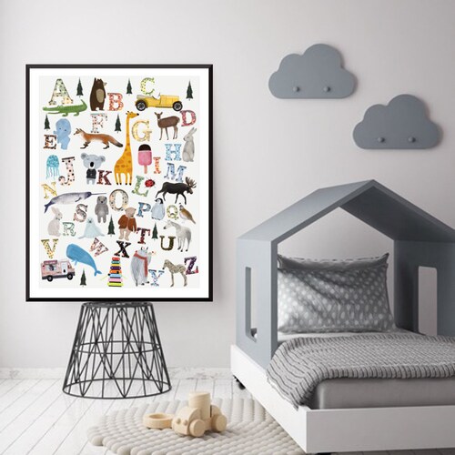 Little Alphabet Chart. Alphabet Wall Art Alphabet Poster | Etsy