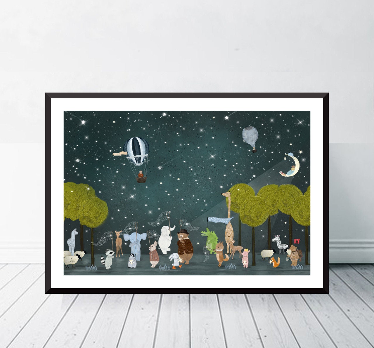 Little Falling Stars. Nursery wall art Children's wall | Etsy