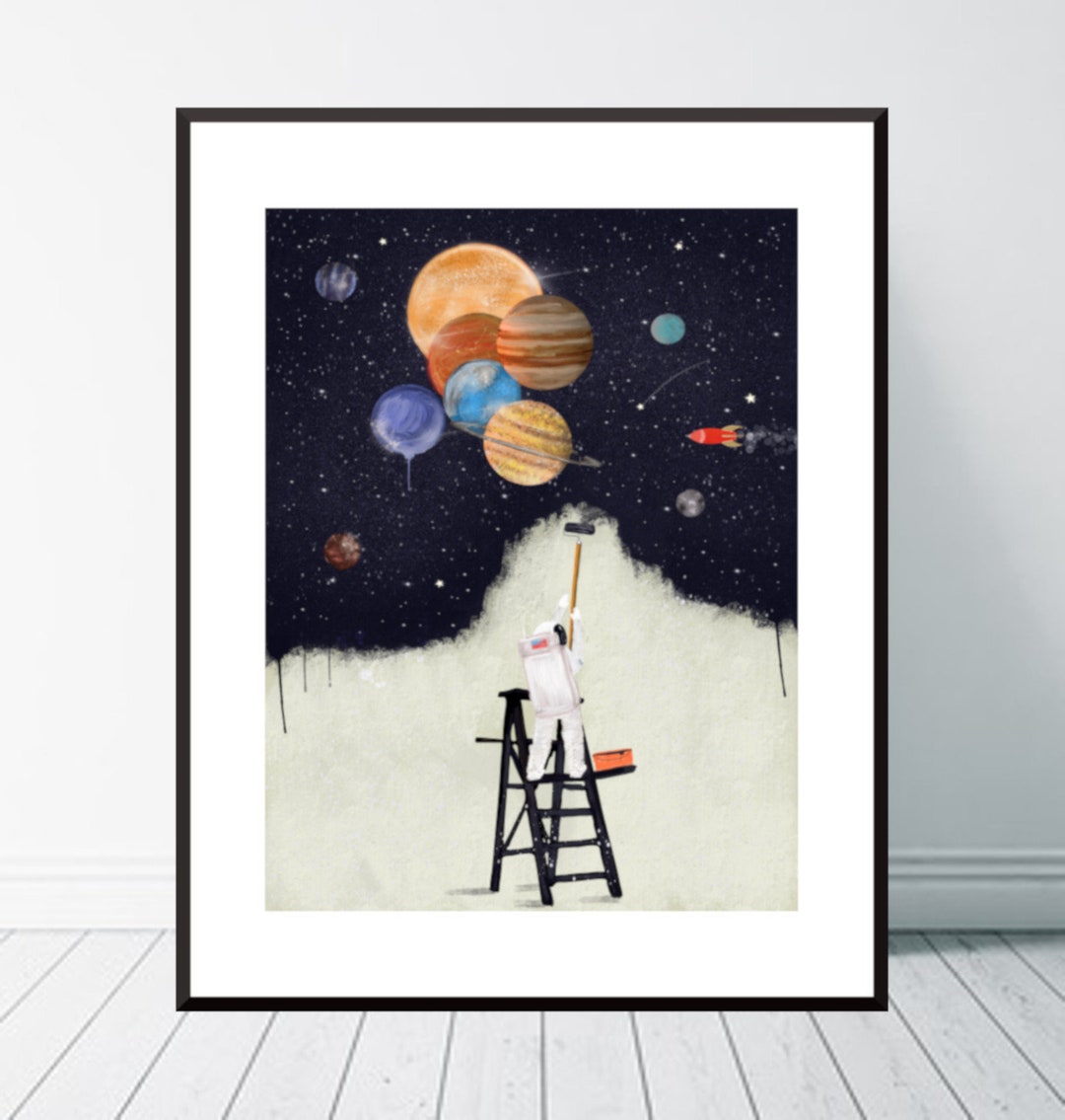 Galaxy Graffiti. Solar System Print, Solar System Poster, Astronaut ...