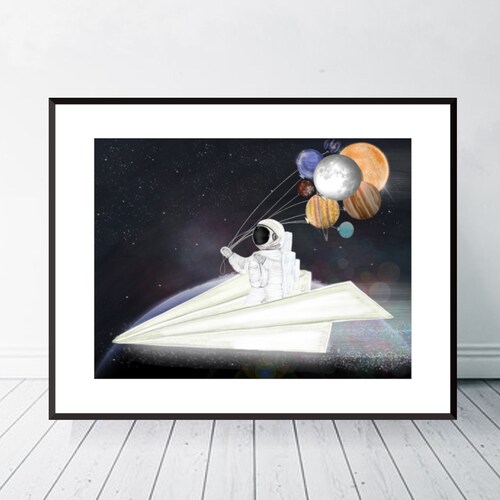 Space Graffiti. Solar System Print Space Wall Art Retro - Etsy