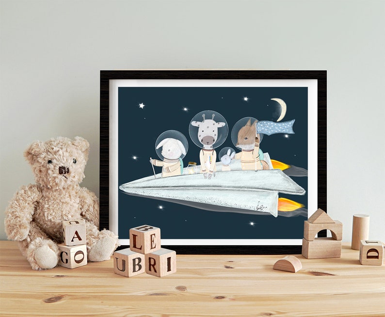 Little Space Adventure. Nursery Art Nursery Space Theme - Etsy