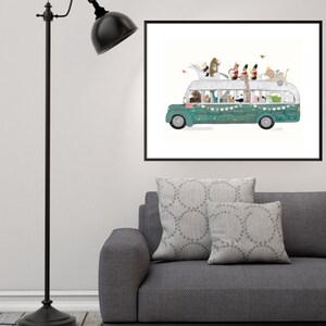 Adventure Bus. Nursery Art, Children's Wall Art, Adventure Theme ...