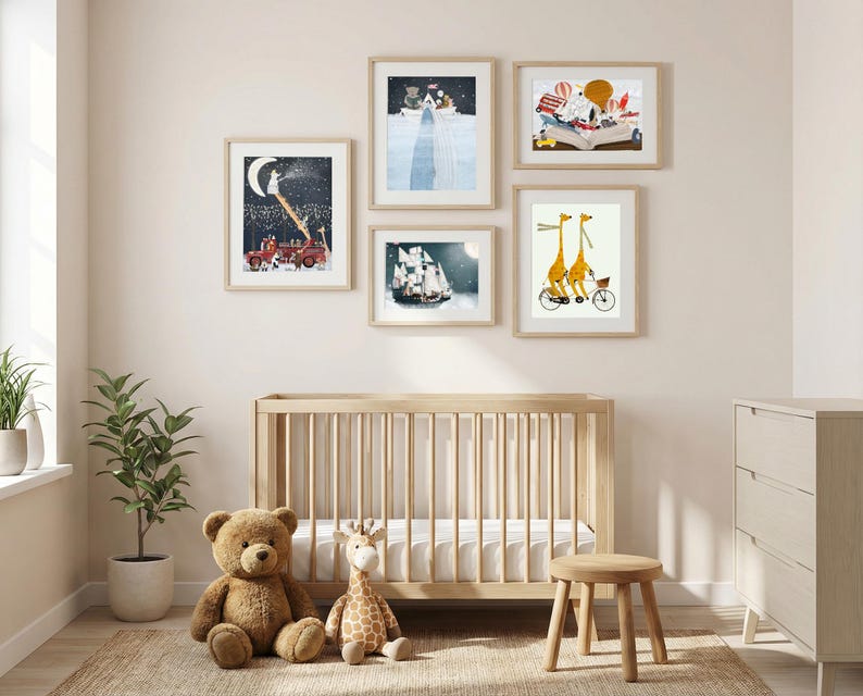 Little Broadway Woodland Animal Nursery Print, Whimsical Kids Room Wall ...