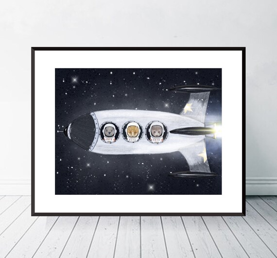 Little Space Time. Space Wall Art Nursery Art Astronaut | Etsy