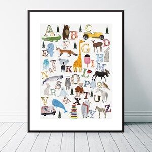 Nursery Alphabet Chart, Alphabet Wall Art, Alphabet Poster, Nursery Art ...