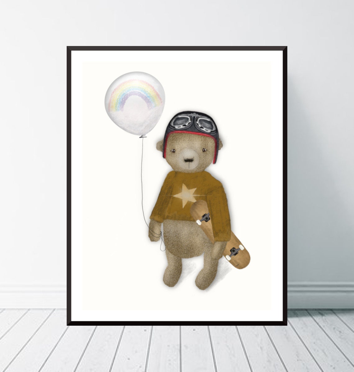 Star Bear. Nursery Art Children's Wall Art Cute - Etsy