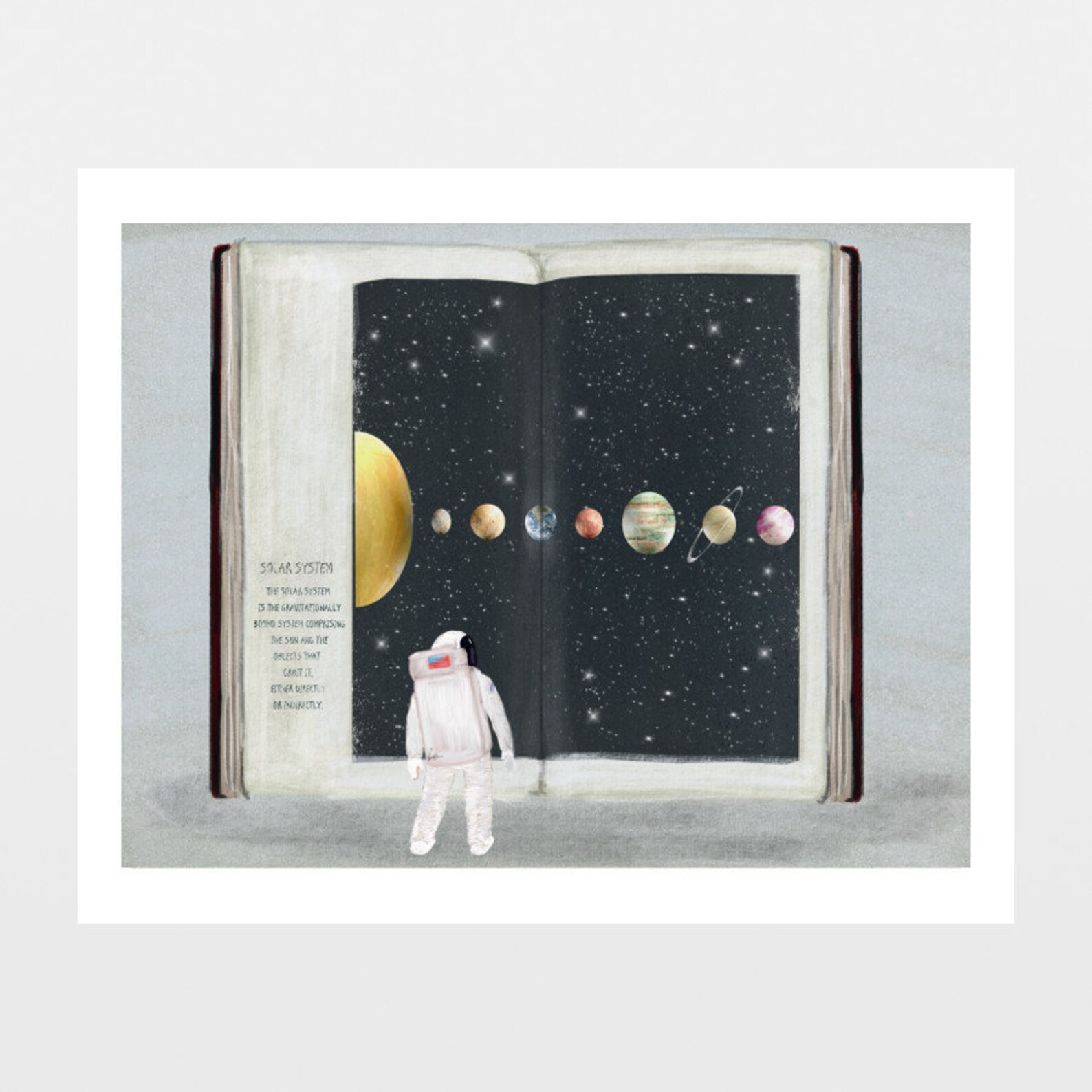 The Big Book of Stars. Astronaut Wall Art Solar System Print | Etsy