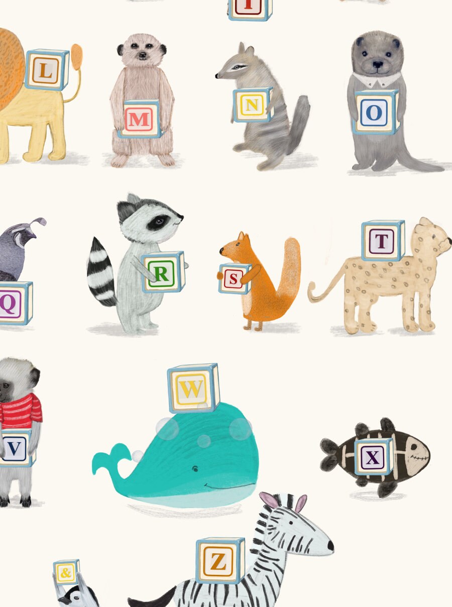 Little Alphabet chart. Alphabet wall art Alphabet poster | Etsy