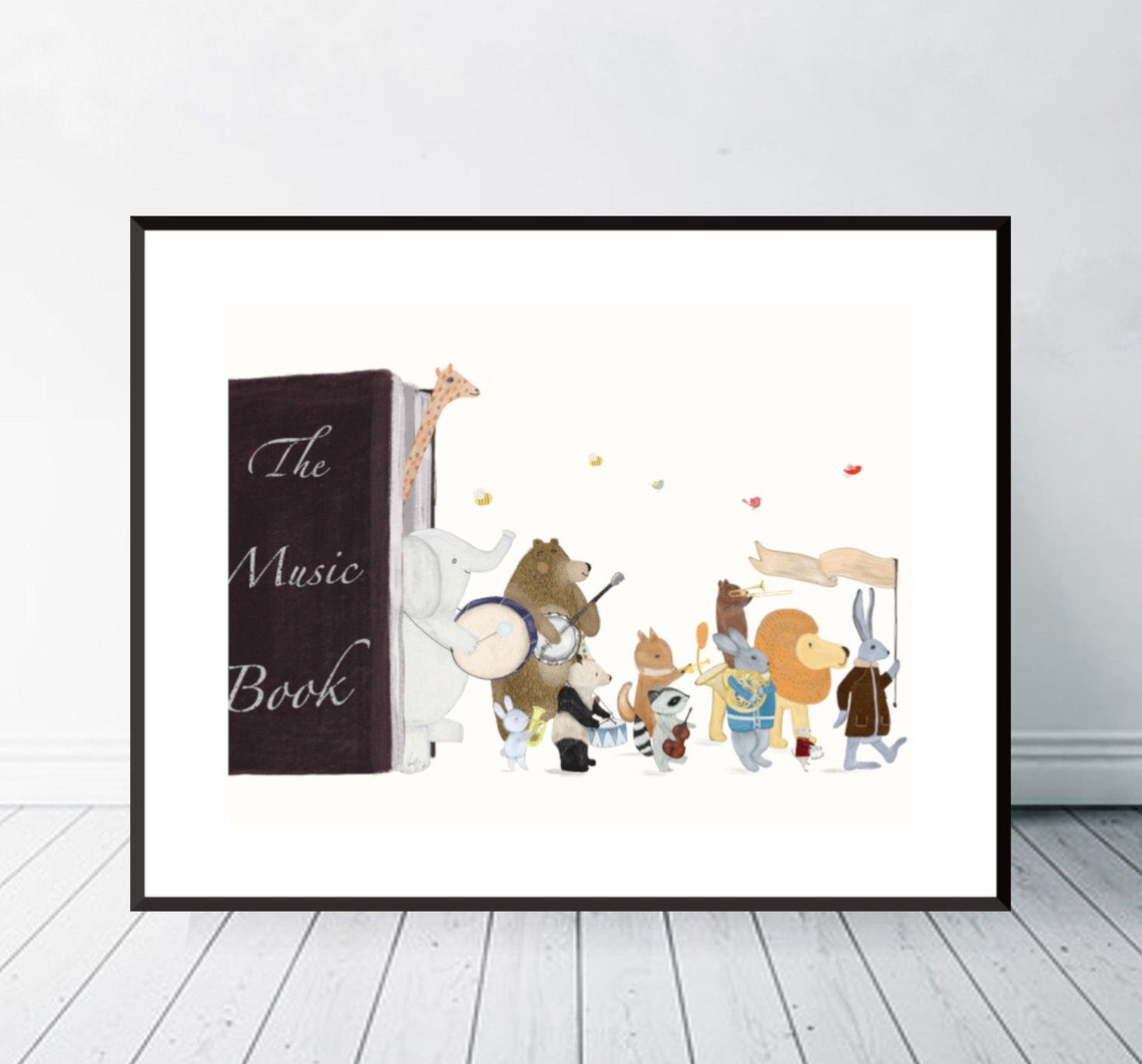 The Music Book. Nursery Art Baby Nursery Art Children's | Etsy