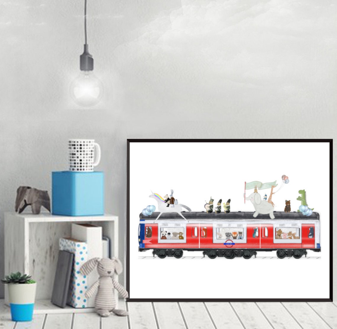 Little Tube. Nursery Art Children's Wall Art Tube Train - Etsy