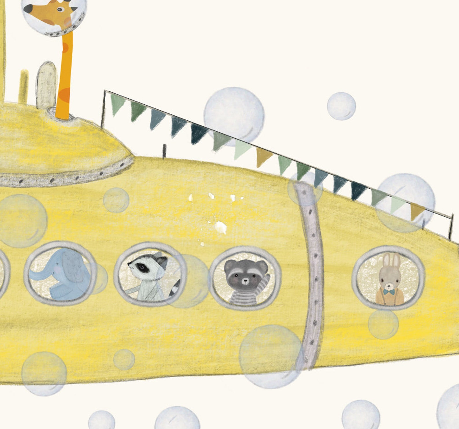 Little Yellow Submarine. Childrens Wall Art Nursery Prints | Etsy