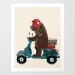 Scooter Bear. Woodland Nursery Print, Nursery Art, Children's Wall Art ...