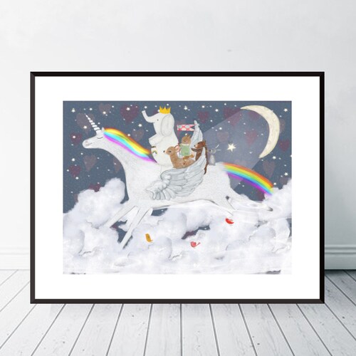 The Rainbow Princess. Girls Nursery Art Fairy Princess Print - Etsy